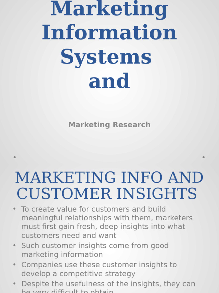 Marketing Information Systems Overview | PDF | Marketing | Marketing ...