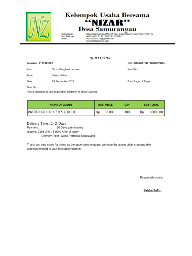 Quot Patok Ulin 5 x5 September 2022 | PDF