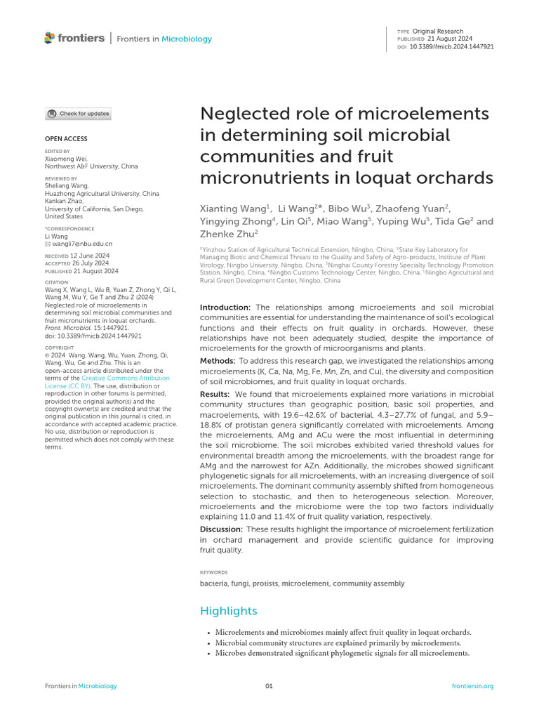 Artigo II - Neglected Role of Microelements in Determining Soil ...
