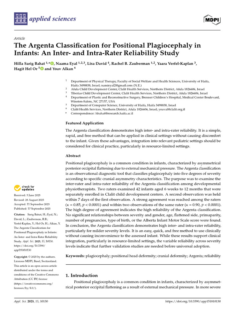 The Argenta Classification For Positional Plagioce | PDF | Medical ...