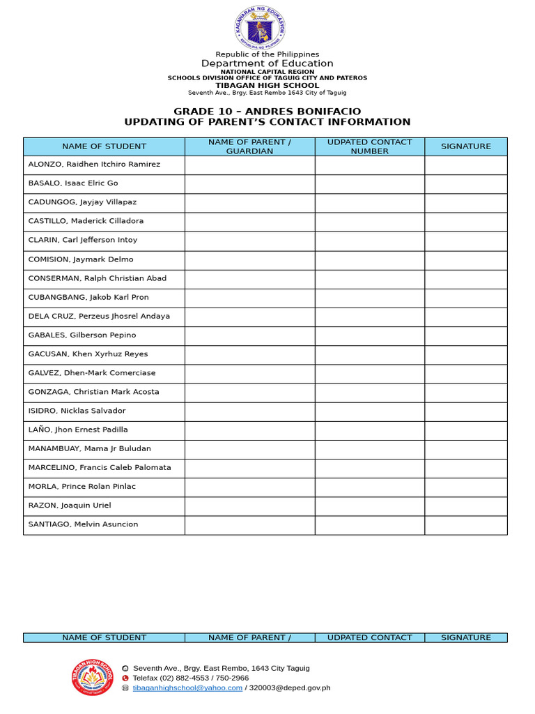 G10 Bonifacio Updating | PDF