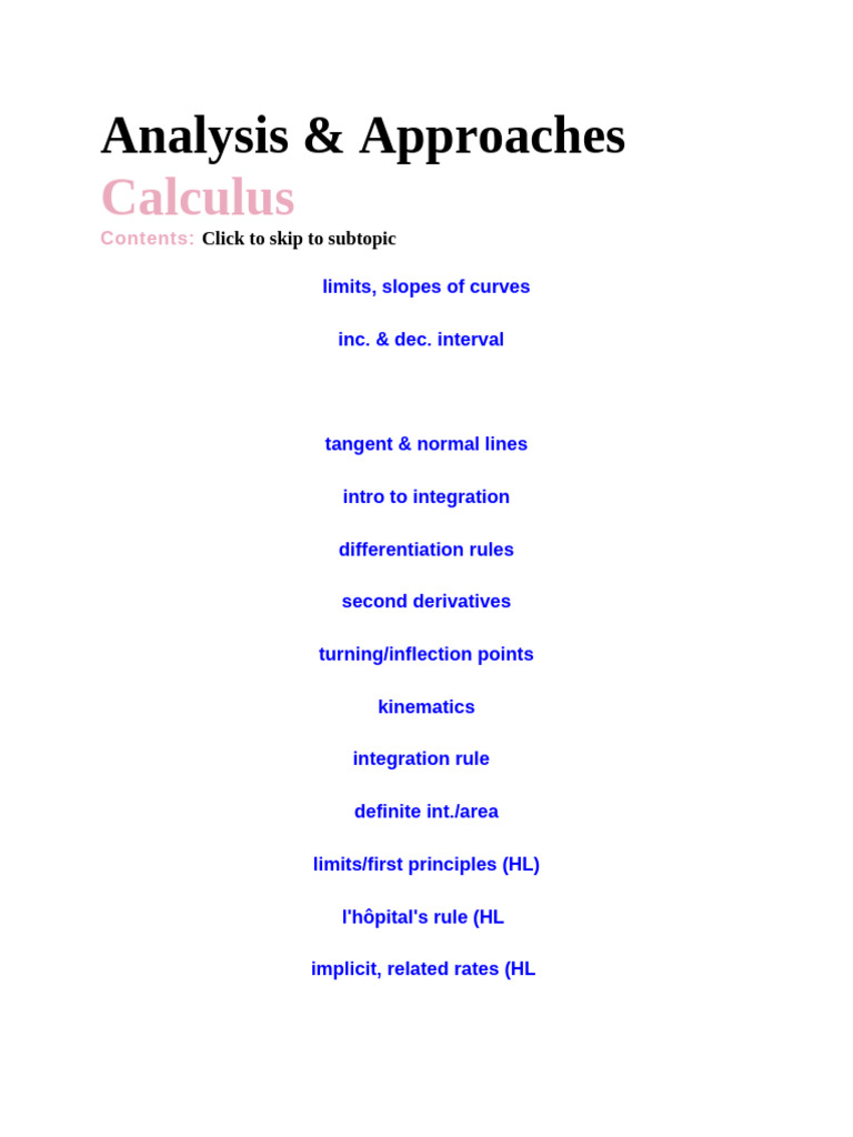 Calculus Analysis and Techniques Guide | PDF | Derivative | Tangent