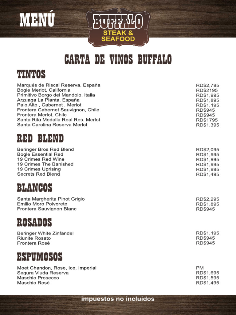 Menu Buffalo QR | PDF