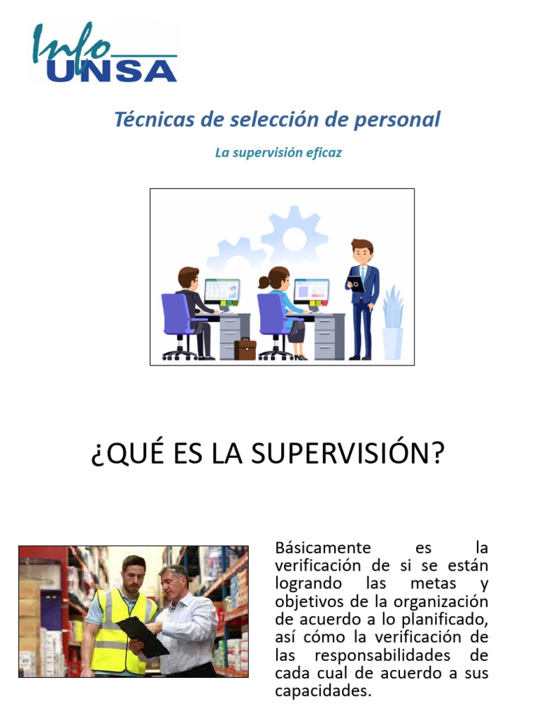 Supervisión Eficaz en Selección de Personal | PDF | Gestión de recursos ...
