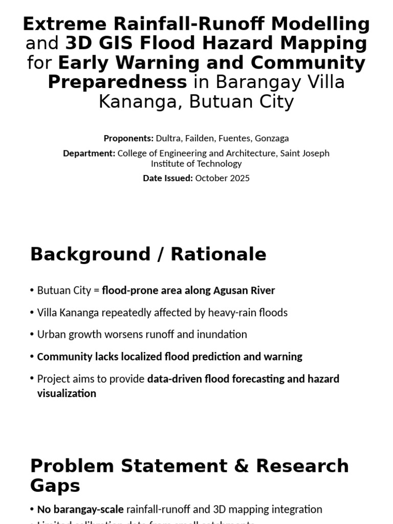 Extreme Rainfall-Runoff Modelling and 3D GIS Flood Hazard | PDF | Flood ...