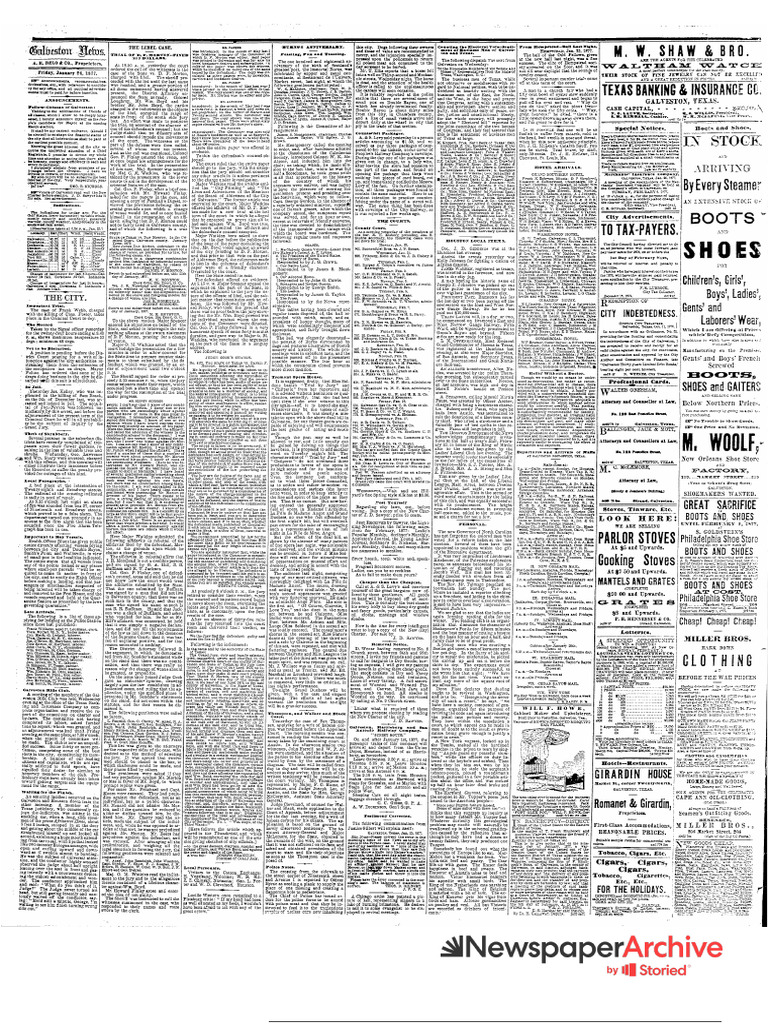 Galveston Daily News Jan 26 1877 P 12 | PDF