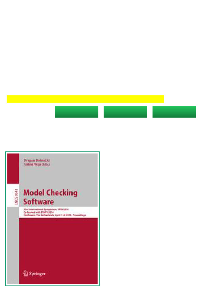 (Ebook) Model Checking Software: 23rd International Symposium, SPIN 2016, Co-located with ETAPS ...