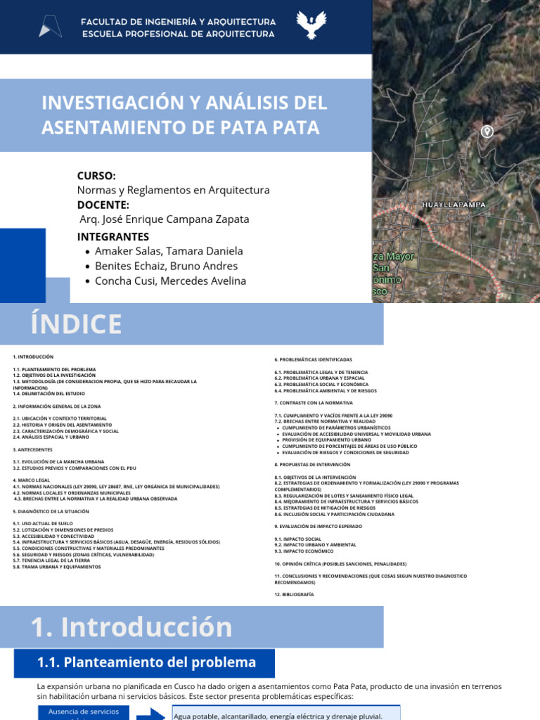 GRUPO 2 - Investigación y Análisis Del Asentamiento de Pata Pata | PDF | Agua | edificio