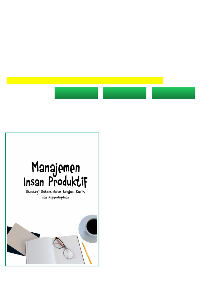 (Ebook) Manajemen Insan Produktif: Strategi Sukses dalam Belajar, Karir ...