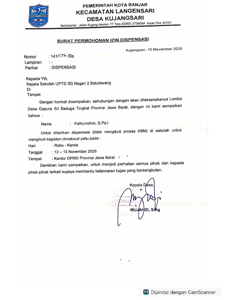 Surat Dispen | PDF