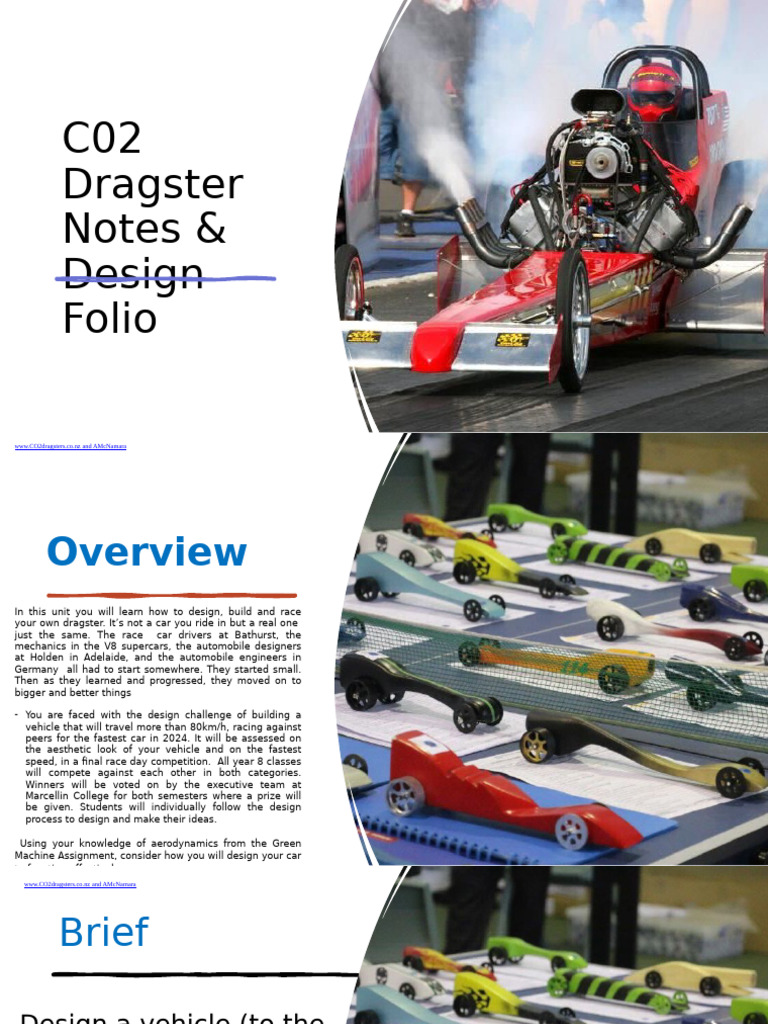 C02 Dragster Design Folio | PDF | Velocity | Friction