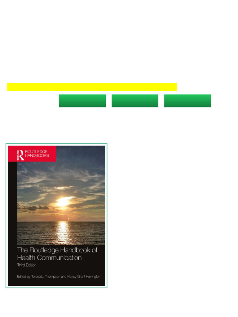 (Ebook) The Routledge Handbook of Health Communication by Teresa L ...