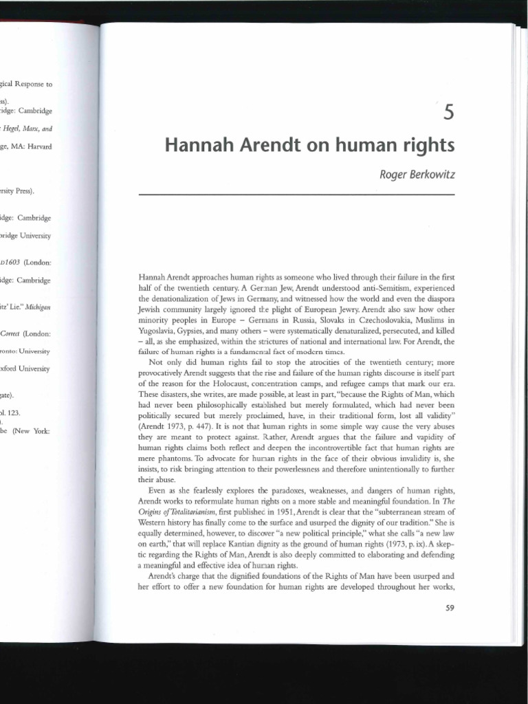 Berkowitz, Roger - Hannah Arendt On Human Rights | PDF