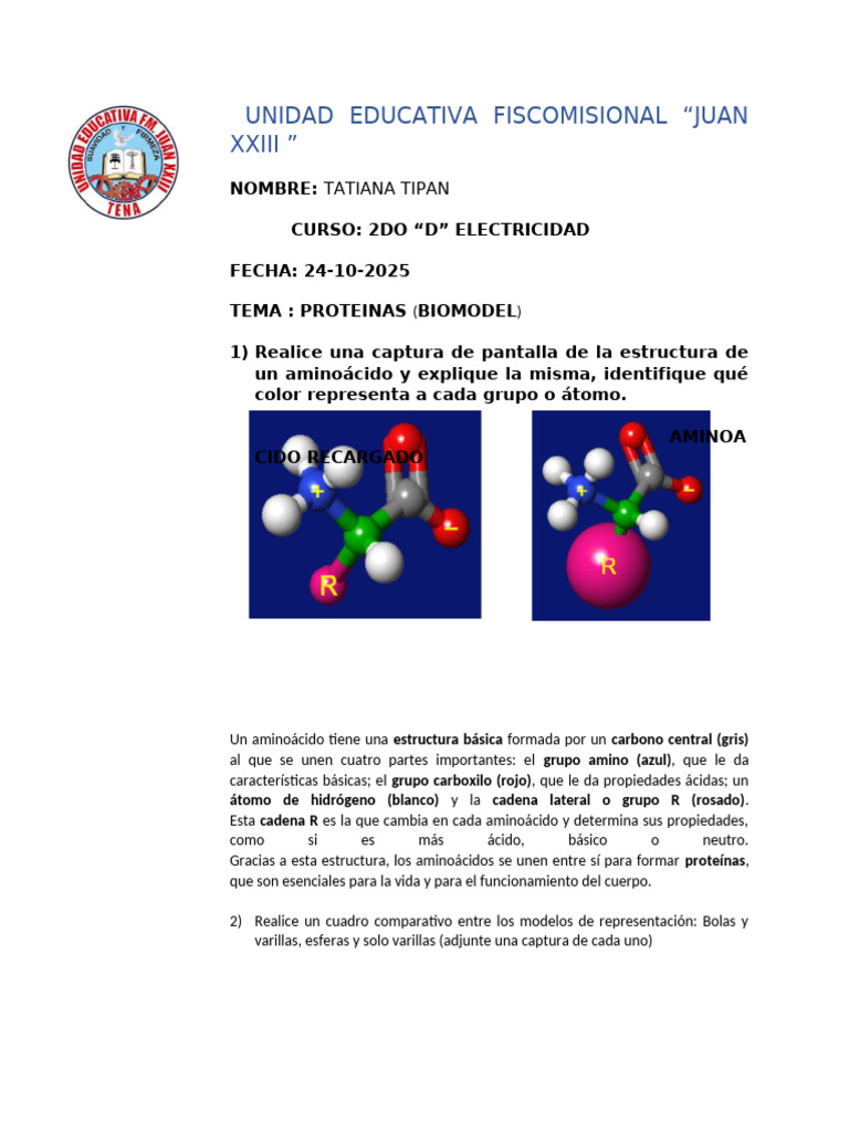 Biologia Deber 4 | PDF | Péptido | Aminoácidos