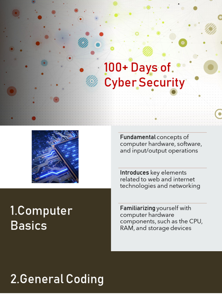 100+ Days of Cyber Security - Weekly Learning Journey | PDF | Security | Computer Security
