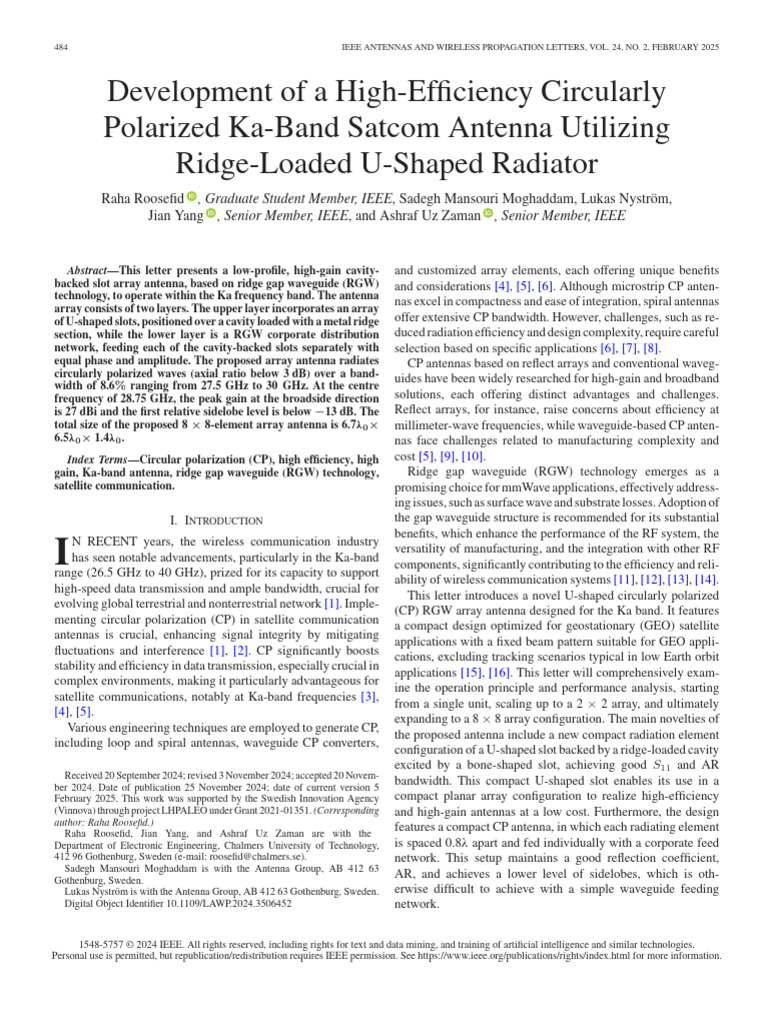Development of A High-Efficiency Circularly Polarized Ka-Band Satcom ...