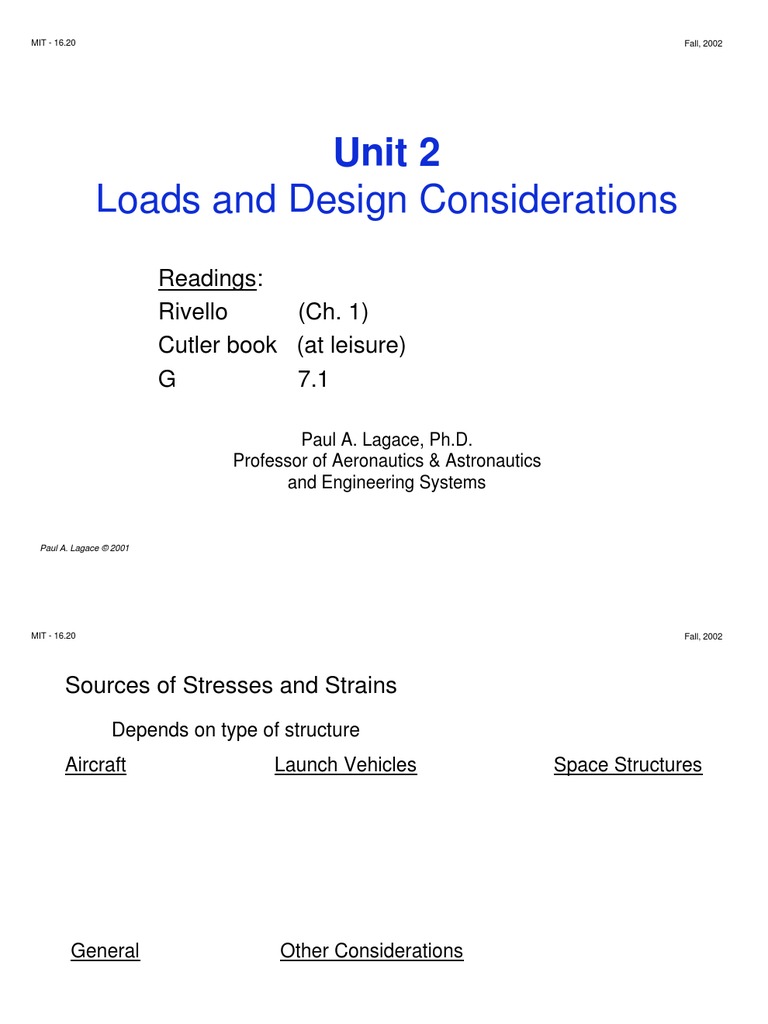 Loads and Design Considerations: Unit 2 | PDF | Technology & Engineering