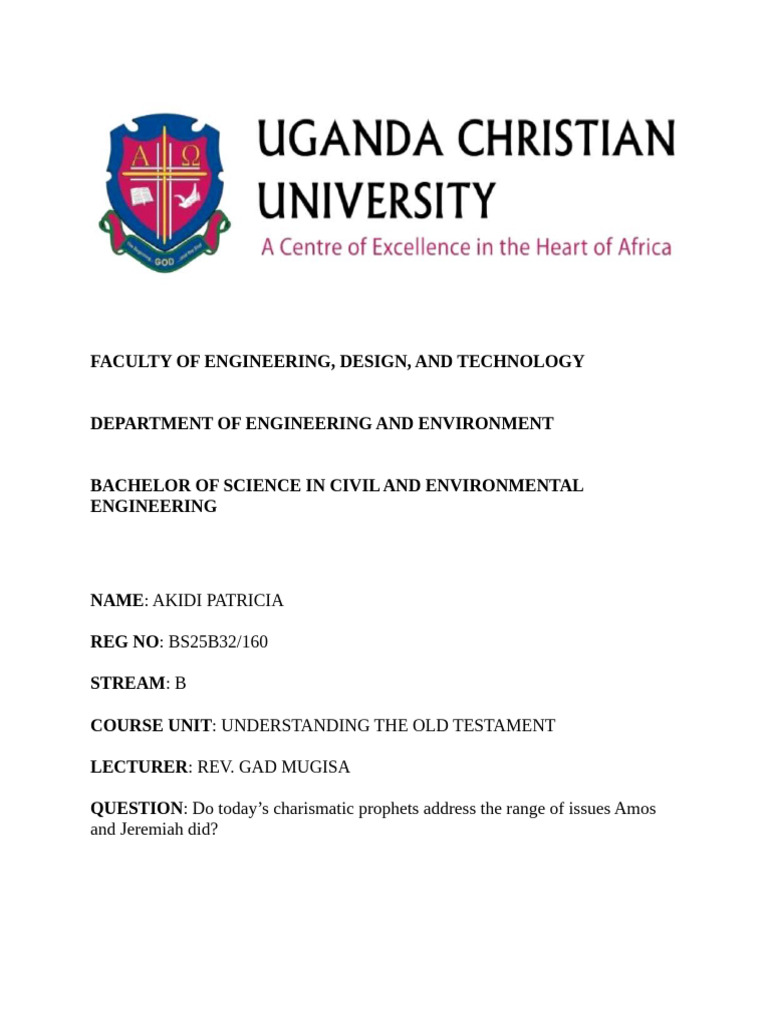 Assignment 5 (AutoRecovered) | PDF | Jeremiah | Prophet