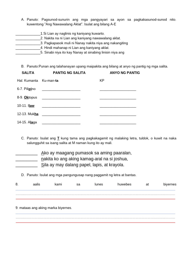Filipino G3 Justin | PDF