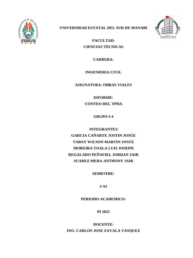 Grupo 4 Tpda | PDF | La congestión del tráfico | La carretera