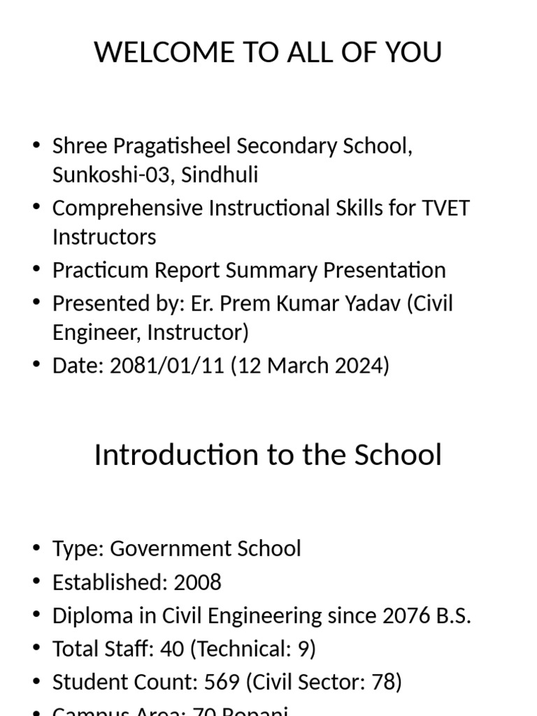 TVET Instructors Practicum Report Summary | PDF | Vocational Education ...