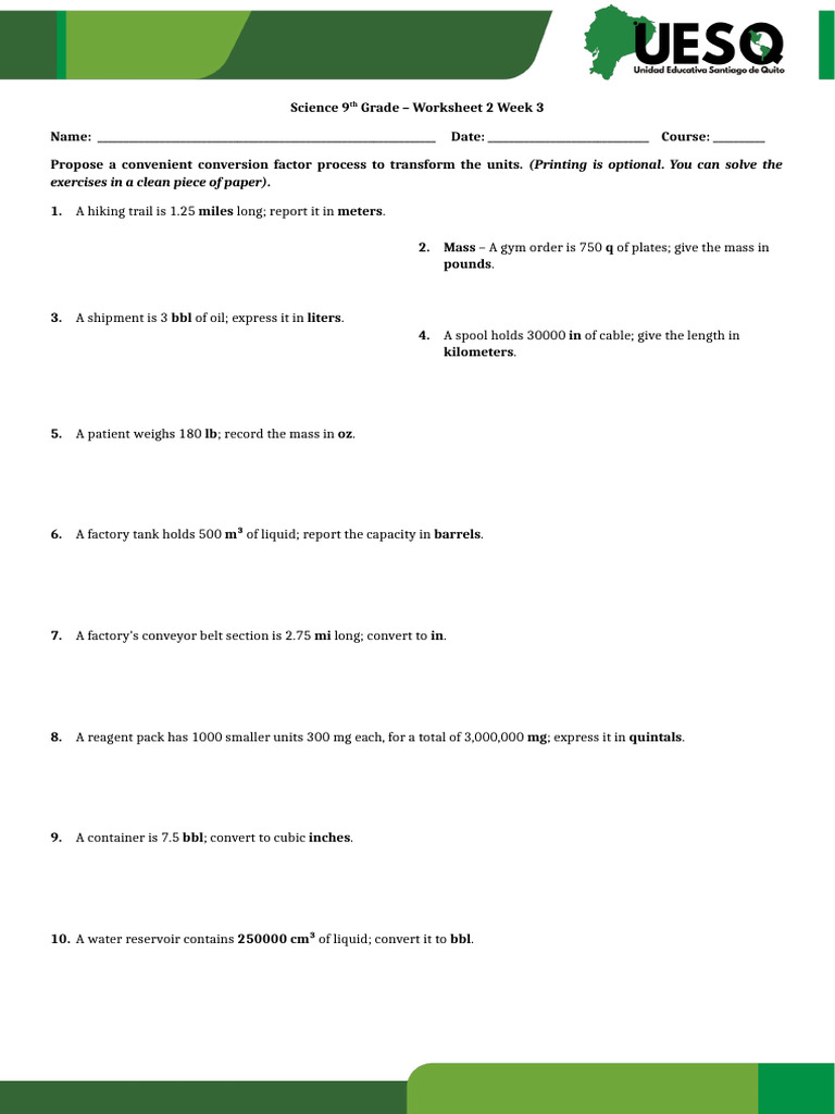 W3 Worksheet 2 | PDF