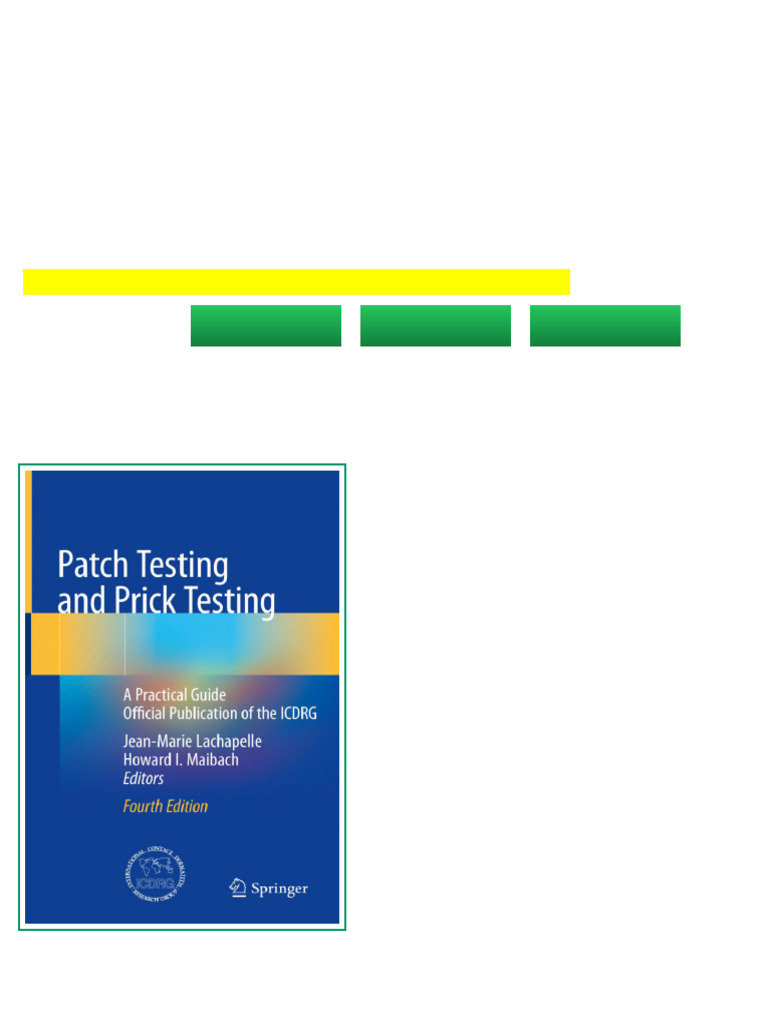 (Ebook) Patch Testing and Prick Testing: A Practical Guide Official ...