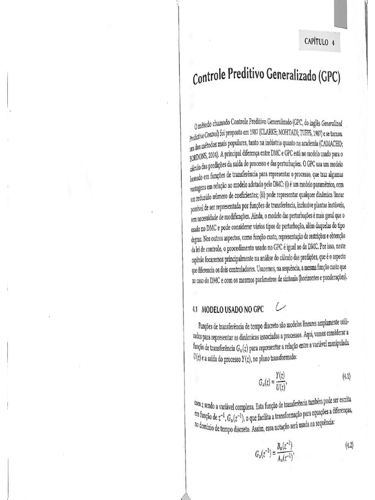 Controle Preditivo - Cap 4 - Jú Lio Normey 1 | PDF