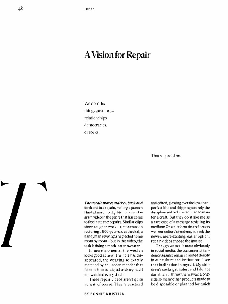 A Vision For Repair We Dont Fi | PDF | Jesus | Faith Healing