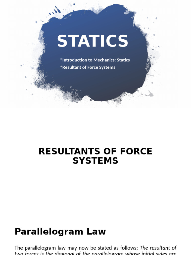 MECH 211 - Statics - Resultant of Force Systems | PDF | Euclidean ...