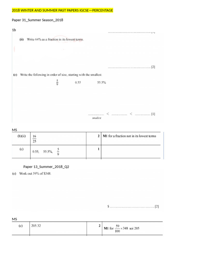2018 Past Papers Math 0607 Igcse | PDF