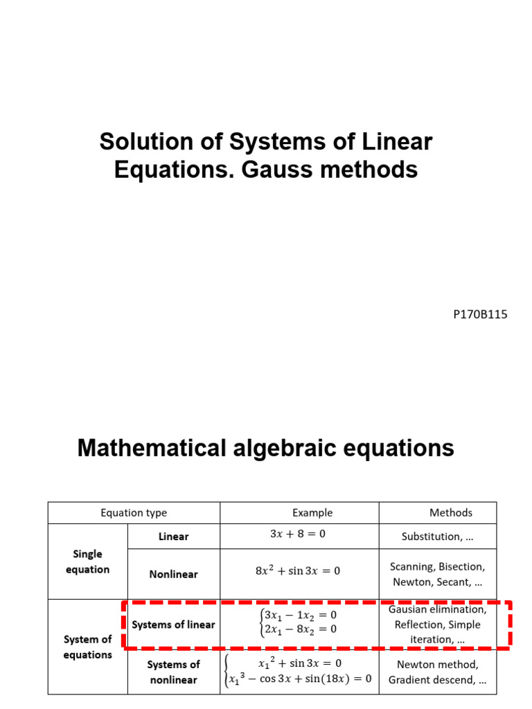Linear Equation Systems Solutions Guide | PDF | System Of Linear ...