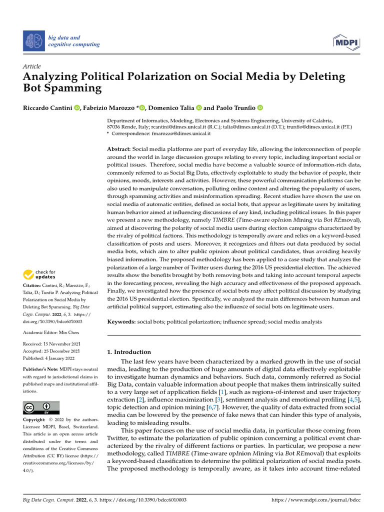 Analyzing Political Polarization On Social Media by Deleting Bot ...