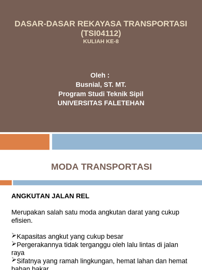 Dasar Dasar Rekayasa Transportasi Kul 8 Pdf