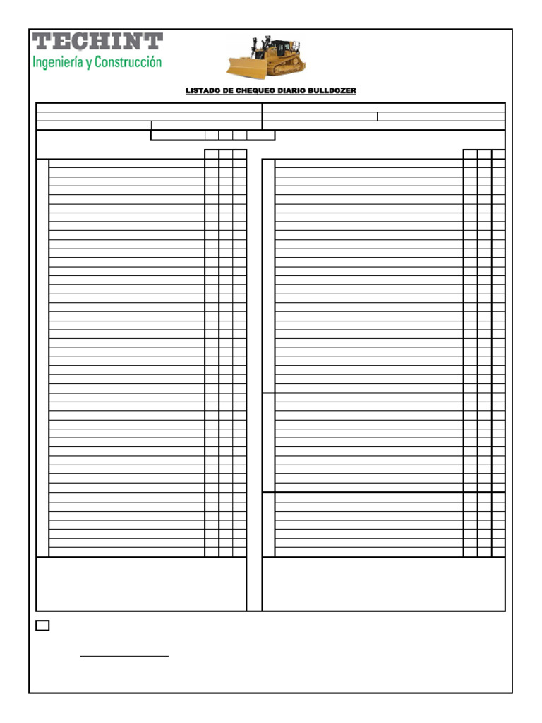 Check List Bulldozer | PDF | Estilos de carrocería | Vehículos terrestres