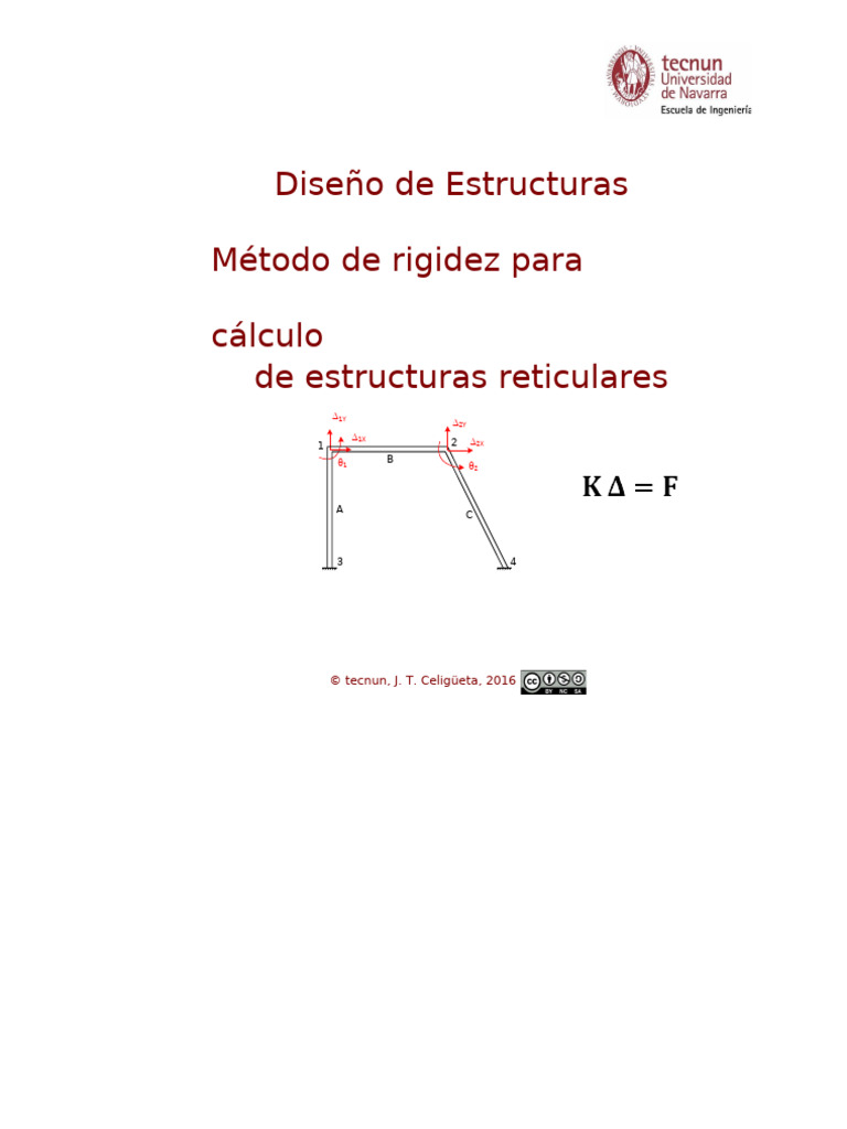 Método de Rigidez en Estructuras Reticulares | PDF | Braguero | Rigidez