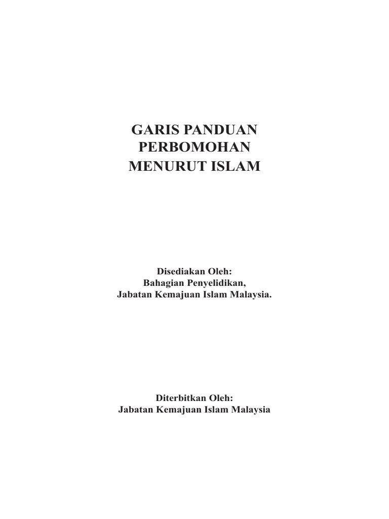 Garis Panduan Perbomohan Menurut Islam | PDF