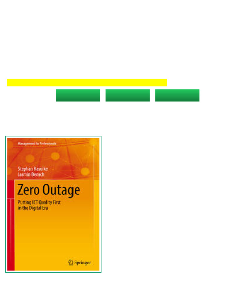 (Ebook) Zero Outage: Putting ICT Quality First in The Digital Era by ...