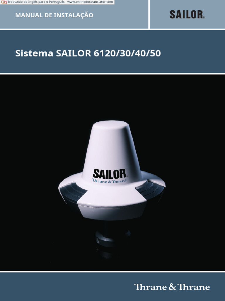 Manual de Instalação SAILOR 6120/30/40/50 | PDF | Conector elétrico ...