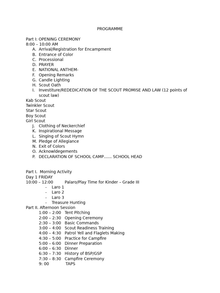 Programme for Gsp-bsp | PDF | Outdoor Recreation | Outdoor Recreation Organizations