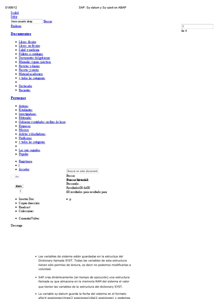 SAP_ Sy-Datum y Sy-Uzeit en ABAP | Informática | Tecnología
