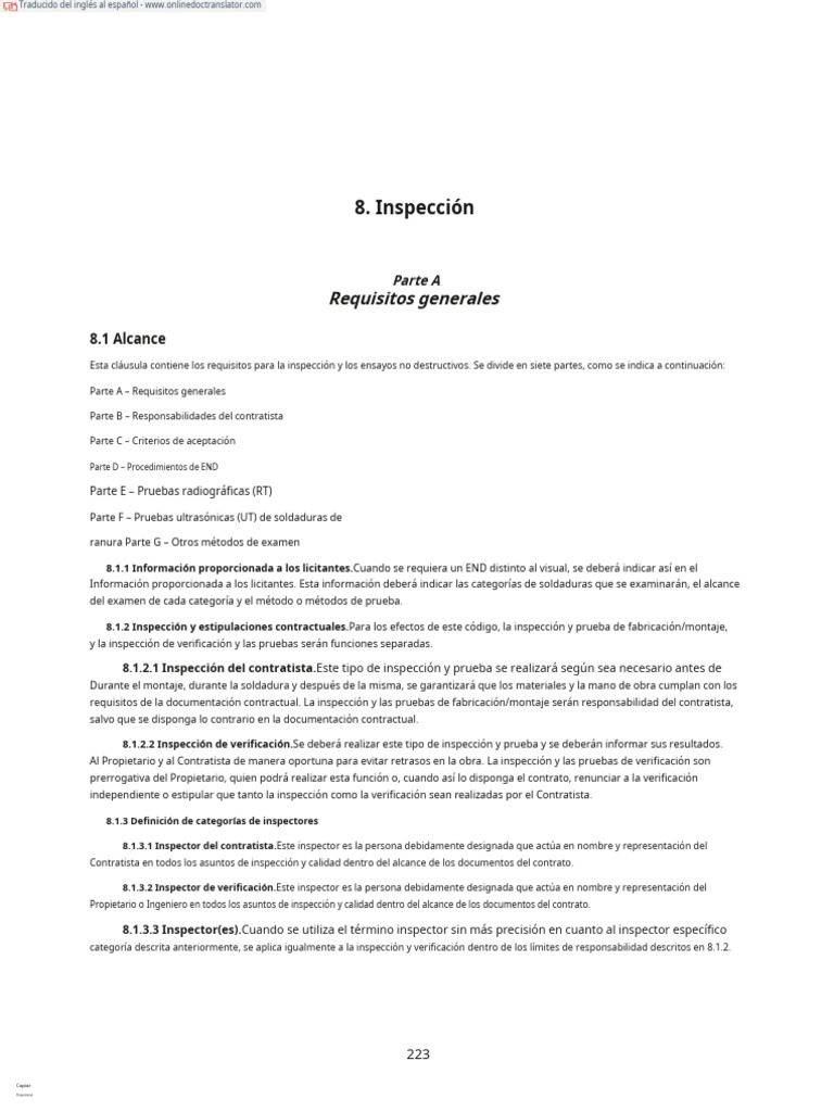 Requisitos de Inspección y Ensayos END | PDF | Soldadura | Construcción