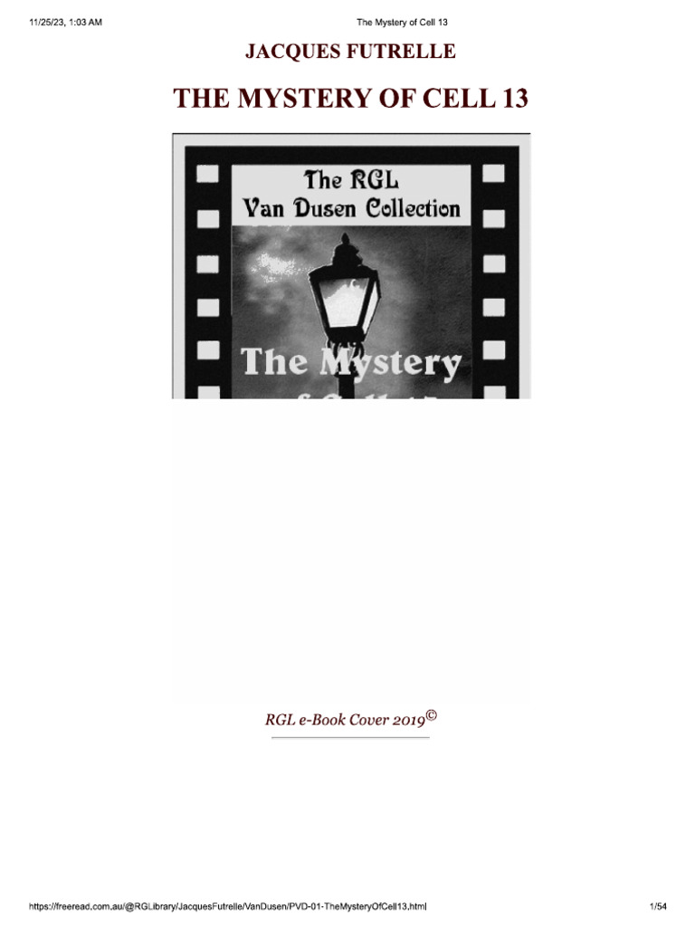 The Mystery of Cell 13 | PDF