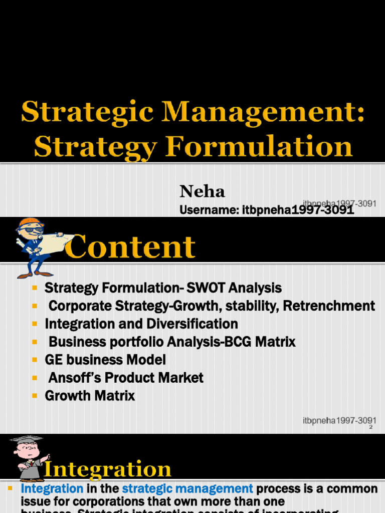 Strategy Formulation Watermark | PDF | Strategic Management | Swot Analysis
