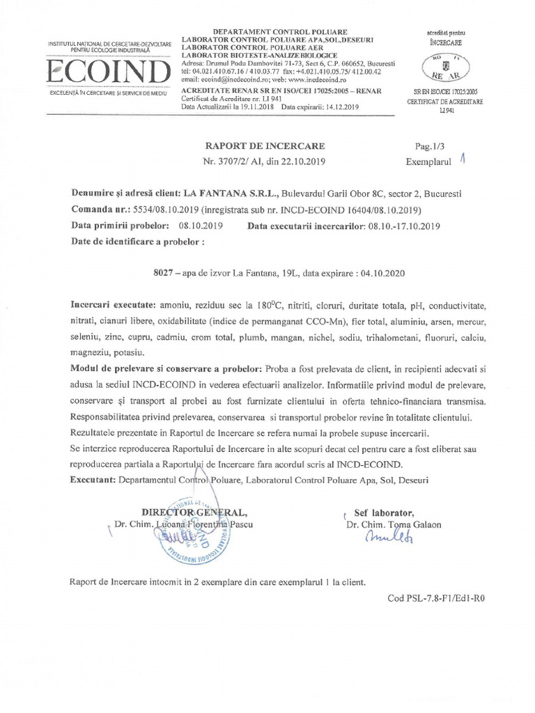 BA ECOIND - Apa de Izvor 19l | PDF