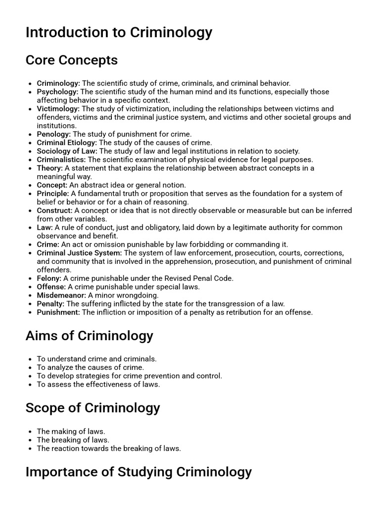 IntroductiontoCriminologyReviewCRI010 StudyGuide | PDF | Crimes | Crime ...