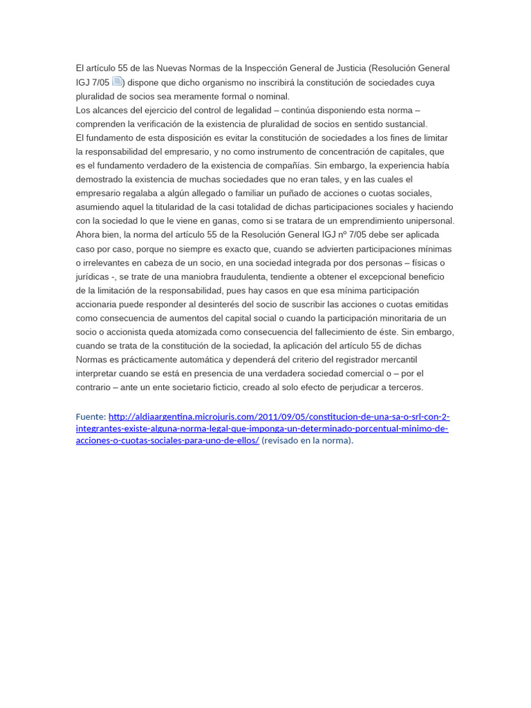 Resolución IGPJ Sobre El Capital Mínimo para Integrar Sociedades ...