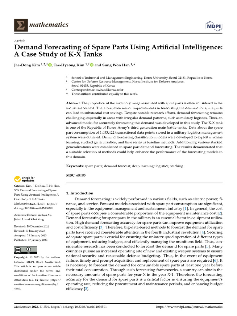 AI-Based Spare Parts Demand Forecasting | PDF | Forecasting | Deep Learning