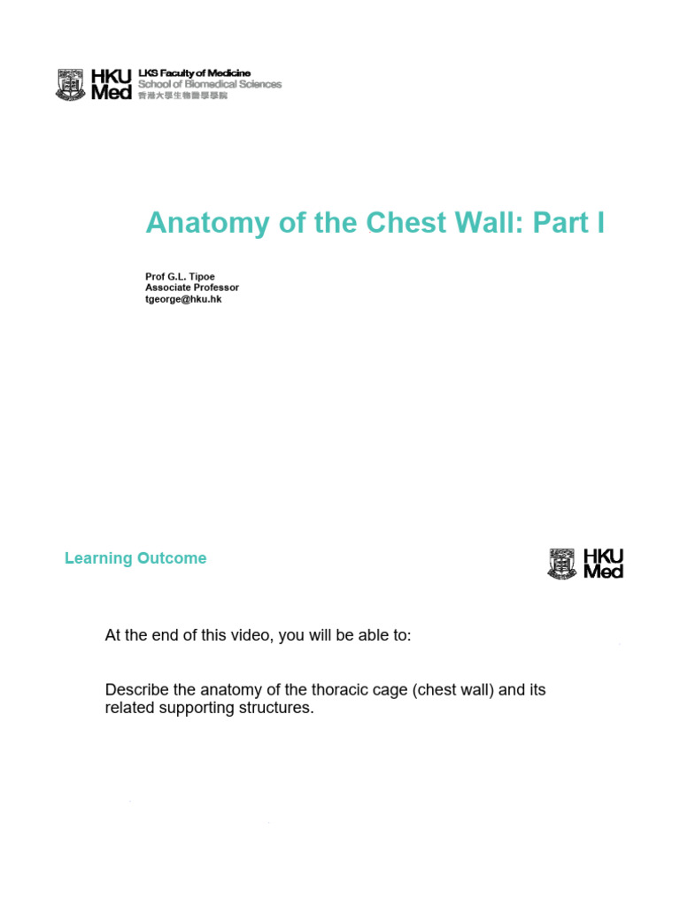CPR02 Anatomy of the Chest Wall | PDF | Thorax | Skeletal System