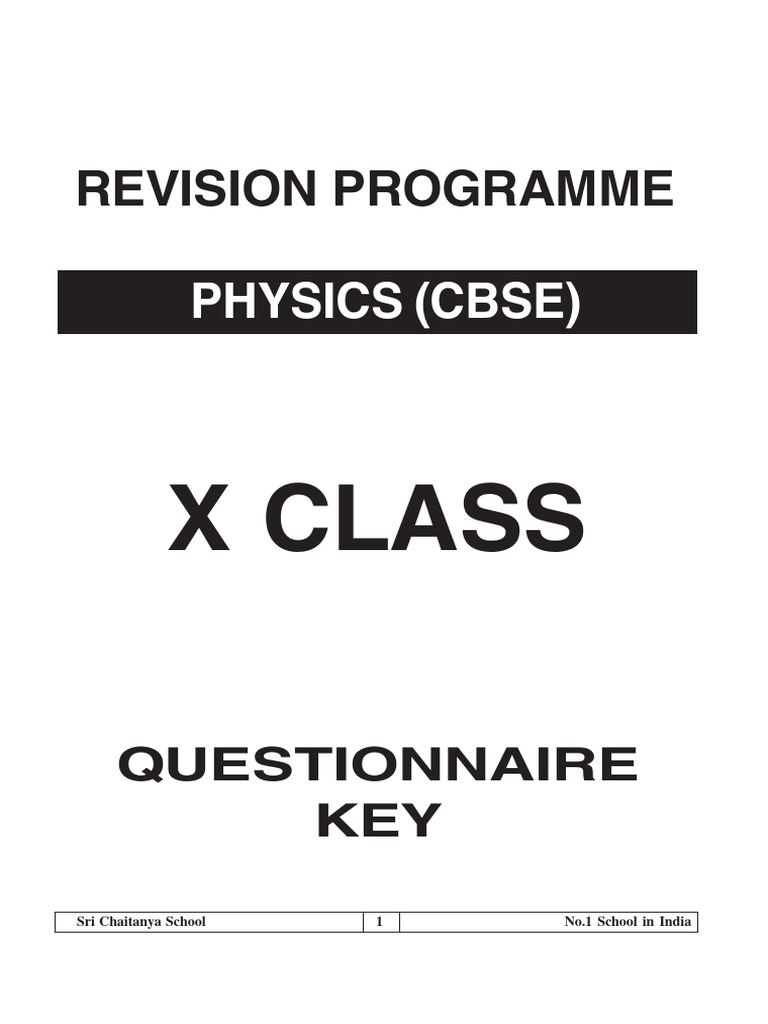 CBSE Physics Phase II Questionnaire Key | PDF | Mirror | Refractive Index
